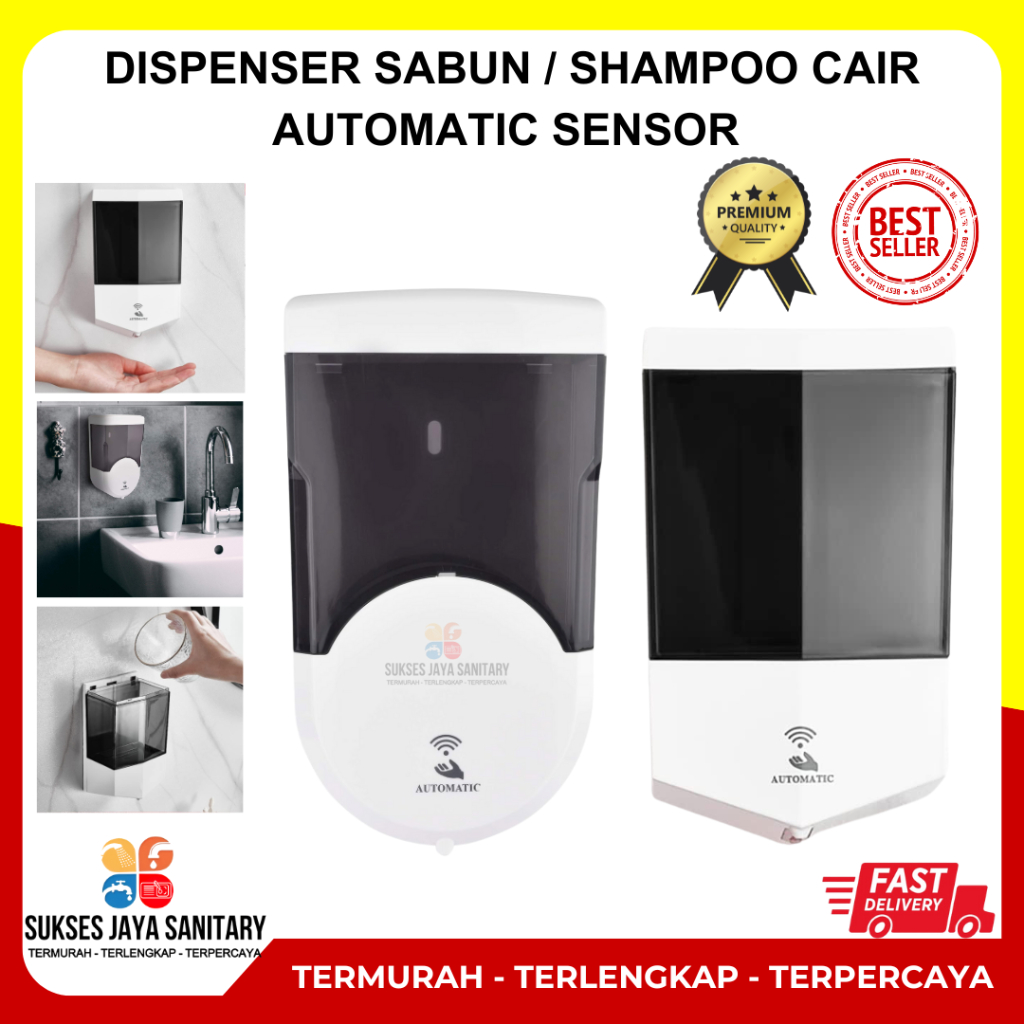 Jual Dispenser Sabun Cair Sensor Otomatis Hitam / Tempat Sabun Cair ...