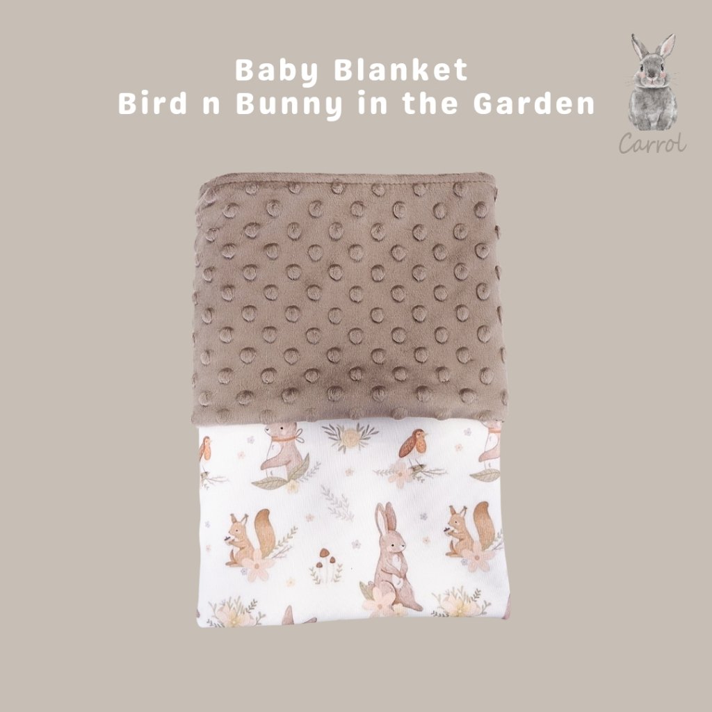 Jual Carrol Baby Blanket Brid n Bunny In The Garden Minky Brown ...