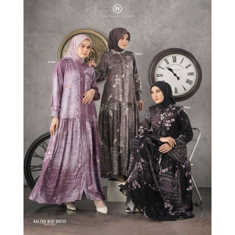 Jual HALZHA SERIES MIDI DRESS ORI BY NADHEERA LUXURY | Shopee Indonesia