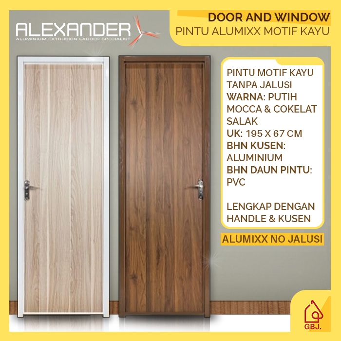 Jual PINTU ALUMIXX MOTIF KAYU 195 X 67 ALEXANDER / PINTU KAMAR MANDI ...