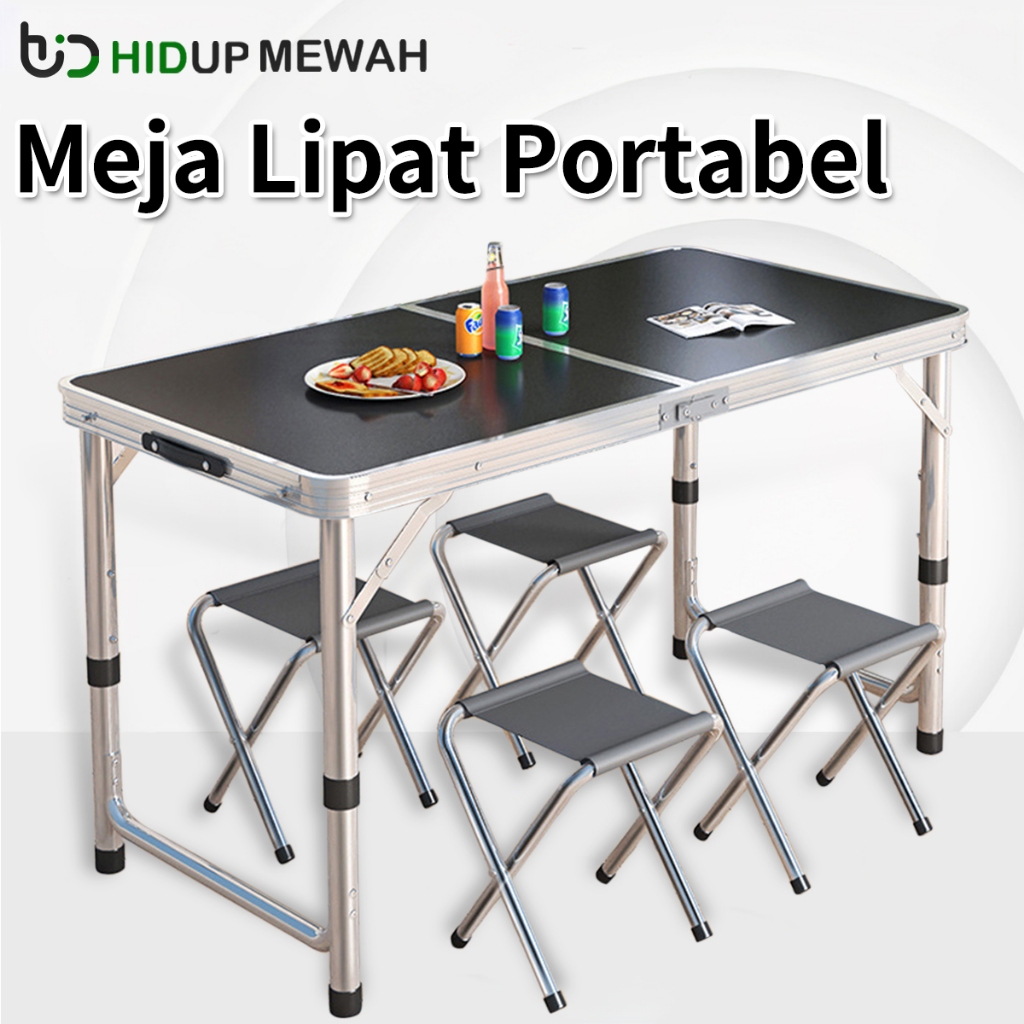 Jual Meja Lipat Meja Koper Portabel Aluminium 120x60 CM Meja Camping Outdoor Meja Jualan ...