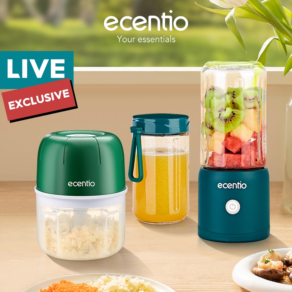 Jual 【Live exclusive】ecentio Blender Chopper Mini Portable Juicer kaca gelas kecil bumbu kapsul ...