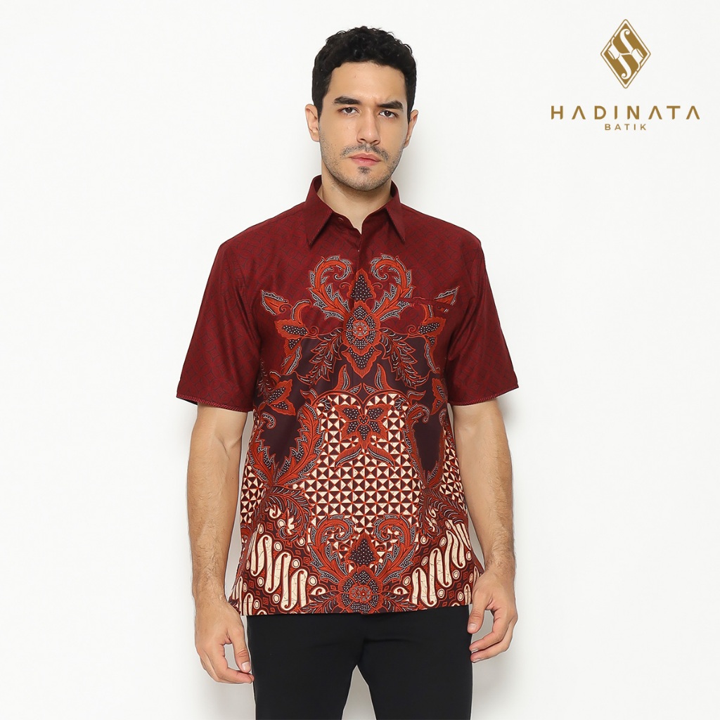 Jual Hadinata Embroidery Batik Kemeja Pendek Lintang Lila | Shopee ...