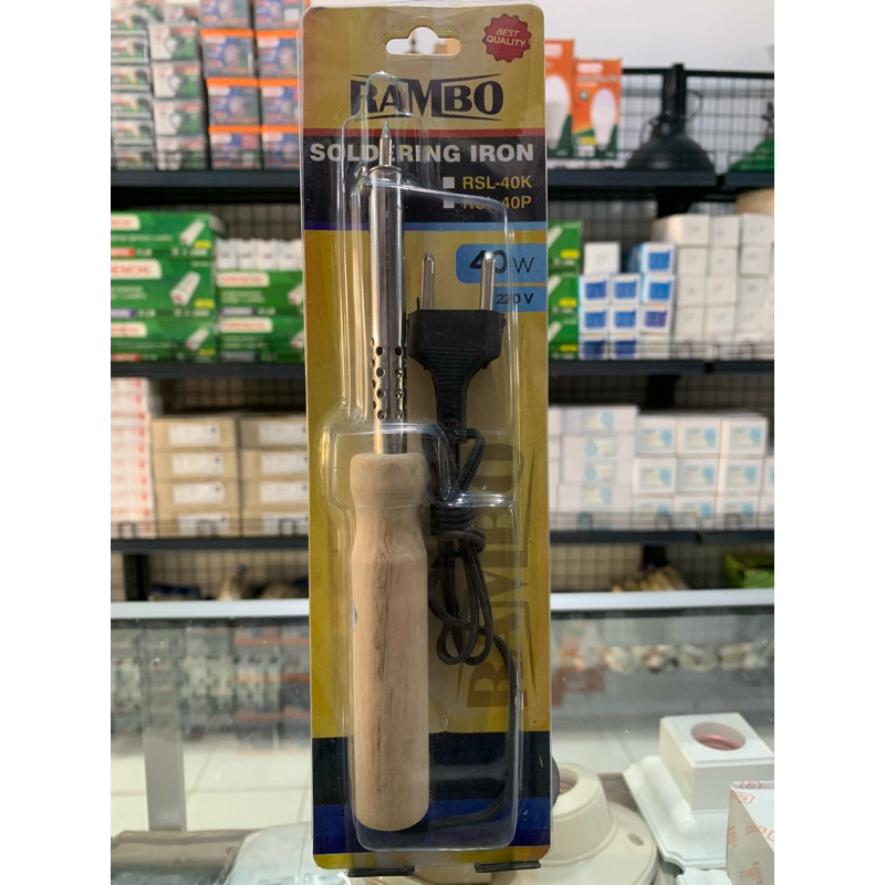 Jual RAMBO solder listrik alat patri 40 wat gagang kayu | Shopee Indonesia