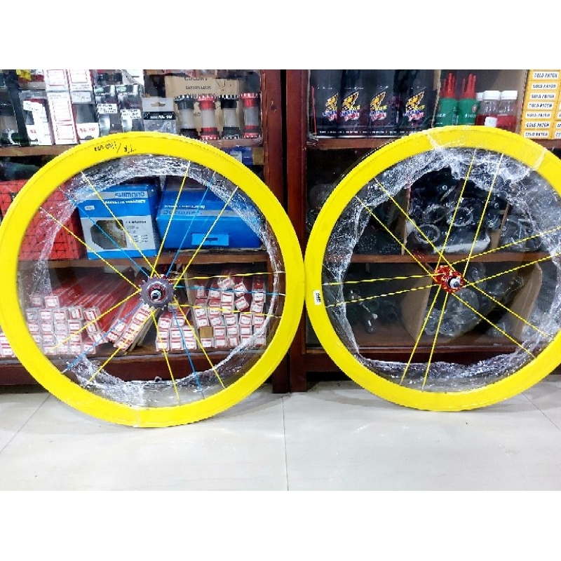 Jual wheelset fixie 700c aloy 4cm velg sepeda fixie | Shopee Indonesia