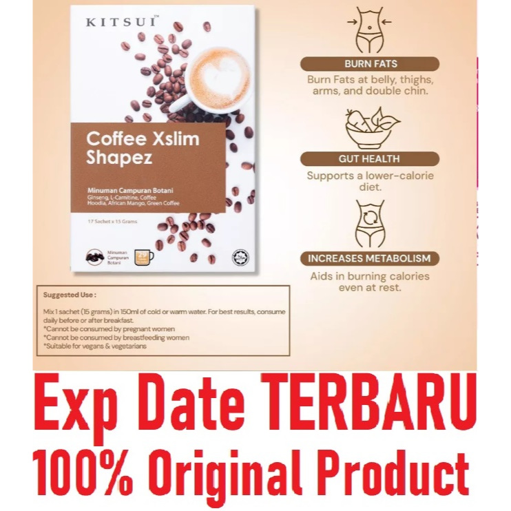 Jual 𝐊𝐈𝐓𝐒𝐔𝐈 𝐂𝐎𝐅𝐅𝐄𝐄 𝐗𝐒𝐋𝐈𝐌 𝐒𝐇𝐀𝐏𝐄𝐙 17 Sachet x 15gr ☕ Kopi Slimming Slim ...