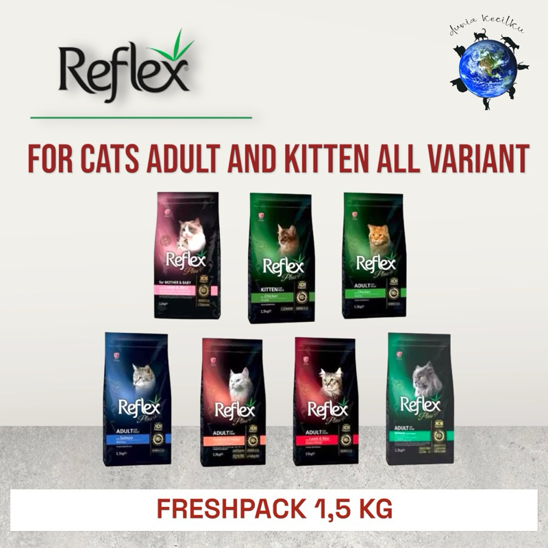 Jual REFLEX Plus Cats Adult & Kitten Premium Royal Cat Food Hair & Skin ...