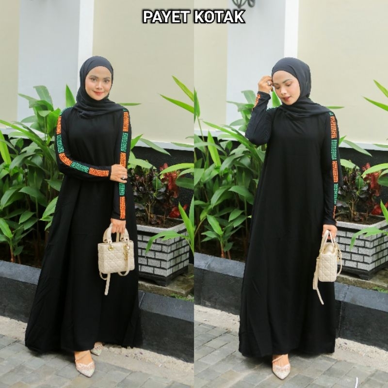 Jual Abaya gamis hitam pesta arab payet kotak modis cantik turkey ...