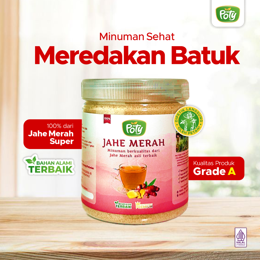 Jual Jahe Merah Bubuk Murni Instan Jamu Herbal 1 Kg 300 Gr Poty ...
