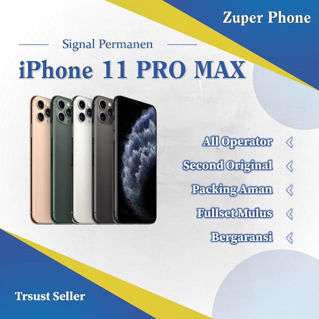 Jual iPhone 11 Pro Max 64GB/256GB/512GB Second Mulus Normal Original Fullset 100% (imei ...