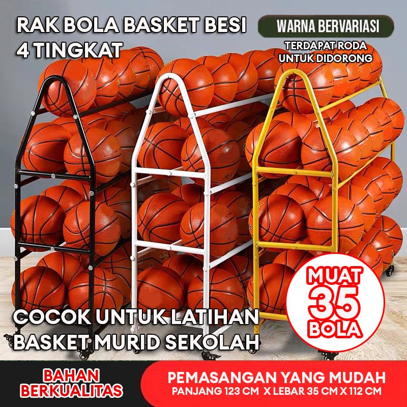 Jual BBAK Rak Keranjang Bola Basket 4 Tingkat Ukuran 123 CM X 35 CM X ...
