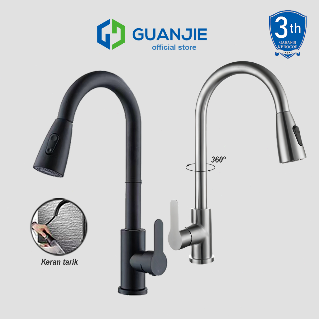 Jual GUANJIE - SUS304 Kran Sink Tarik Keran Cuci Piring Fleksibel ...