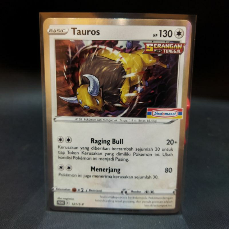 Jual Tauros Indomaret promo Card holo foil original Pokemon TCG Indonesia | Shopee Indonesia