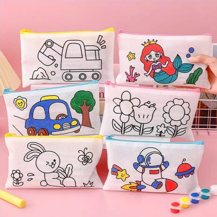 Jual [BS] DIY Mewarnai Tempat Pensil Anak / Coloring Pencil Case ...