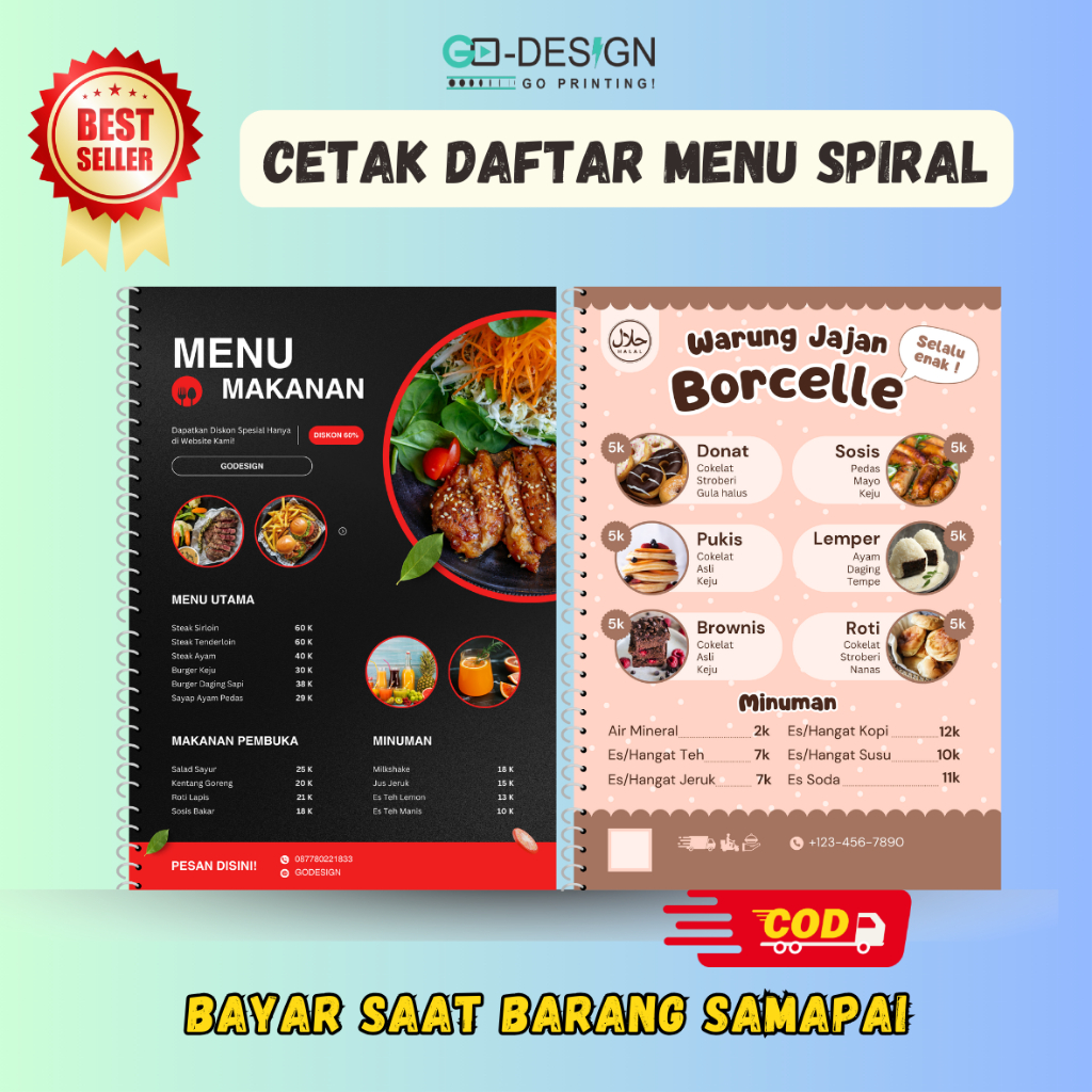 Jual JASA CETAK MENU | Buku Menu | Katalog | Menu Makanan, Menu Minuman ...