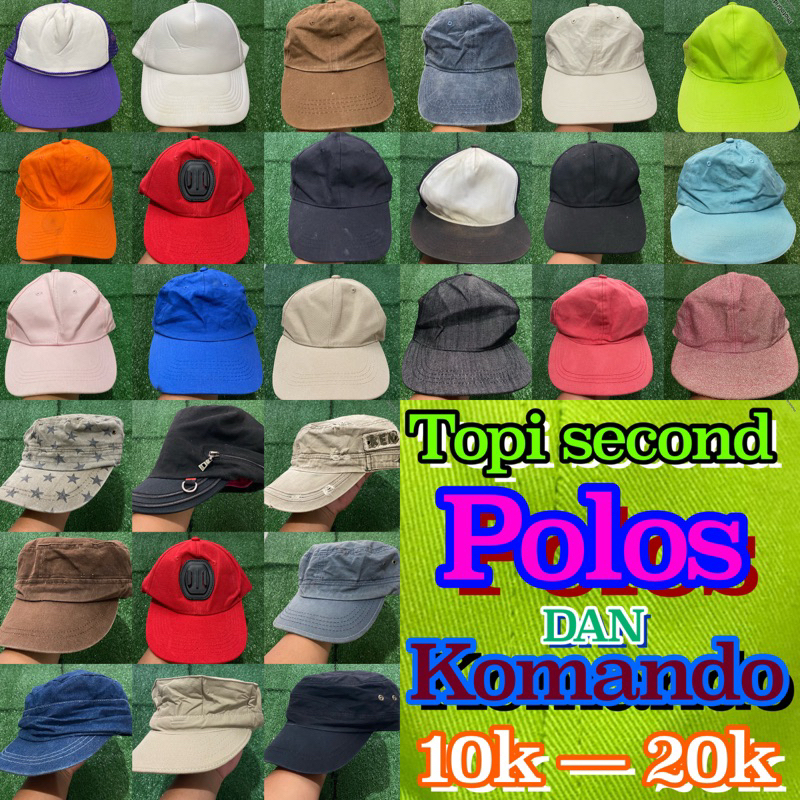 Jual topi second branded model komando/ topi second pet polos | Shopee ...