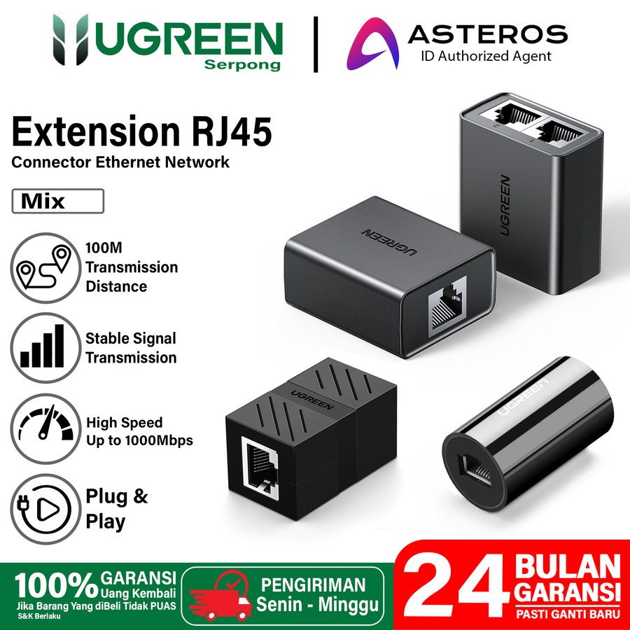 Jual Ugreen Lan Adapter Rj45 Connector Sambungan Lan Cat 7/6/5e ...