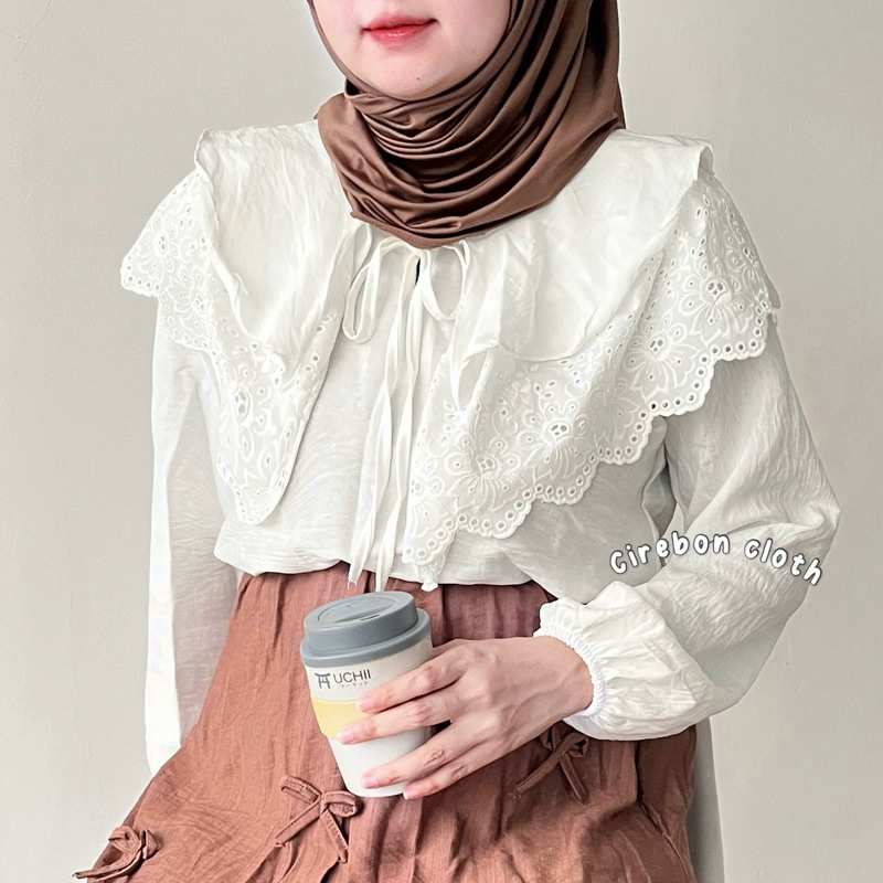 Jual KIYANA Cirebon Cloth - Hyeri Blouse Korean Style / Blouse Renda ...