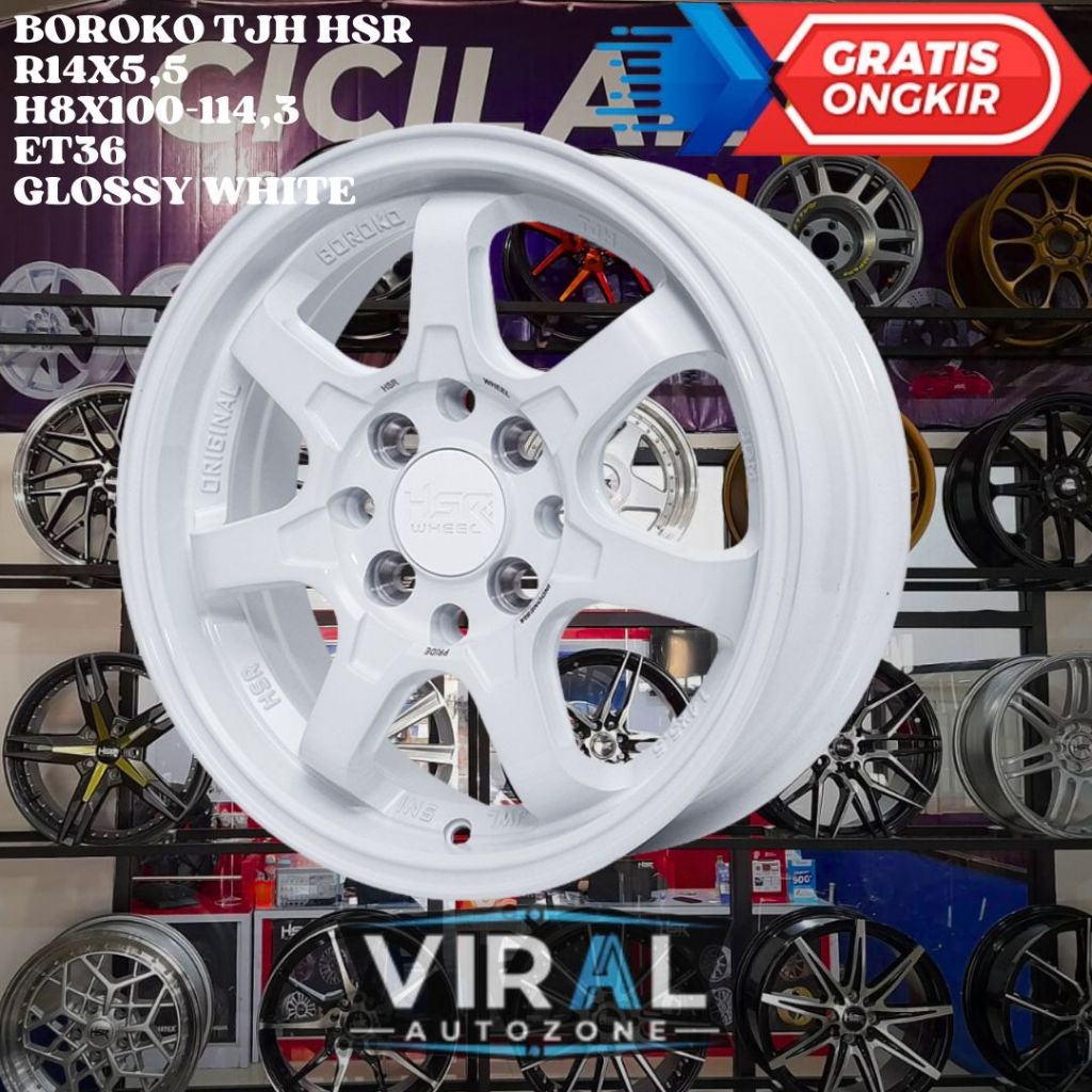 Jual Velg Mobil Ring 14 HSR BOROKO TJH R14 LEBAR 5,5 LOBANG BAUT 4 ET36 WHITE | Shopee Indonesia