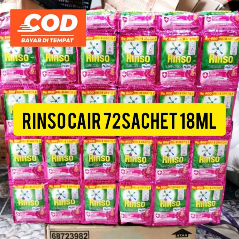 Jual 72 PCS Rinso Cair Liquid Anti Noda Isi 72sachet 18ml | Shopee ...
