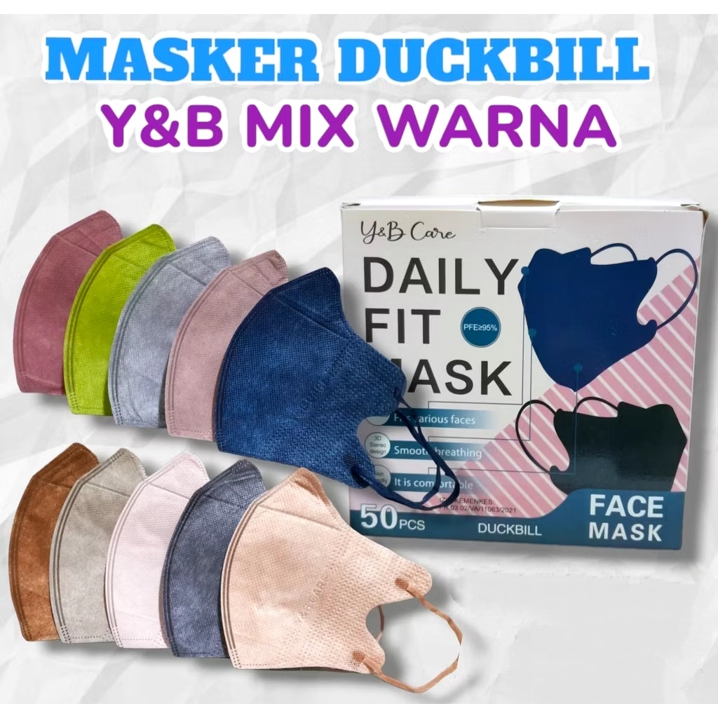 Jual Masker Duckbill Mix Warna Y&B Care | Shopee Indonesia