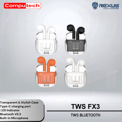 Jual Rexus Earphone TWS FX3 - REXUS TWS Bluetooth FX 3 | Shopee Indonesia
