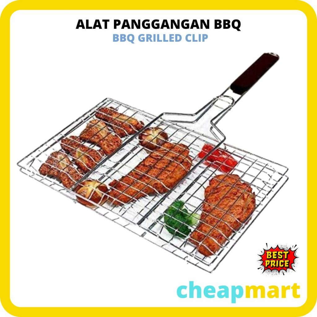 Jual Alat Panggangan BBQ Grilled Clip Pemanggang Ikan Ayam Daging ...