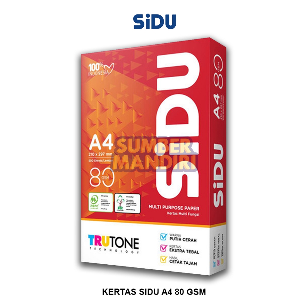 Jual Kertas HVS SIDU A4 80 GSM Kertas Fotocopy [1 RIM] | Shopee Indonesia