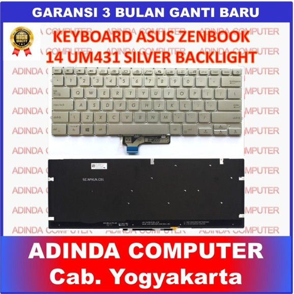 Jual Keyboard Asus Zenbook 14 UM431 Um431D Um431Da Bx431Fl Silver ...