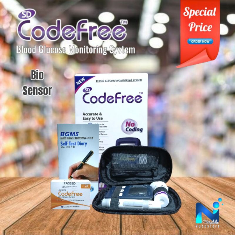 Jual SD Codefree Biosensor Cek Gula Darah Full Set isi Lengkap Siap ...