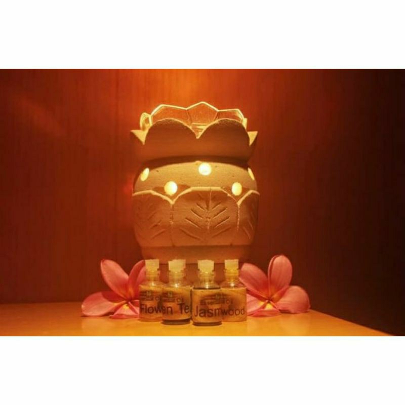 Jual Lampu Tungku Aromaterapi Pengharum Ruangan Model Full Batu Daun 2 ...