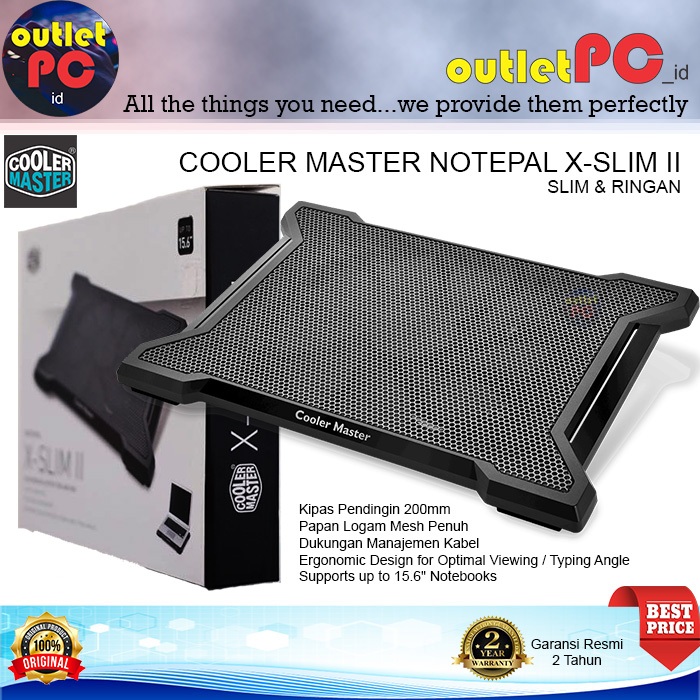 Jual Cooler Master Notepal X-Slim II Cooling Pad Silent Fan Laptop Notebook X Slim Coolermaster ...