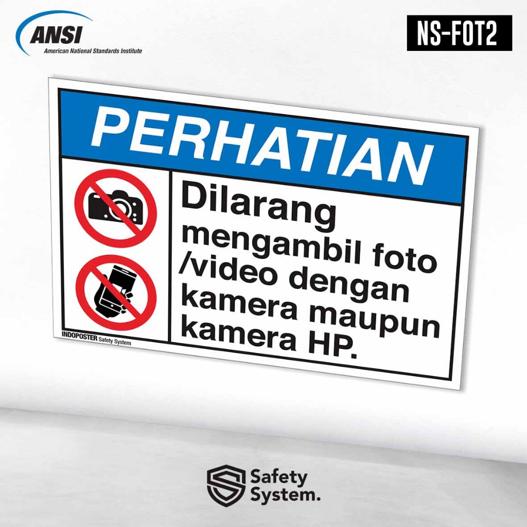 Jual Stiker Safety Sign Rambu K3 ANSI Dilarang Mengambil Foto Dan Video ...