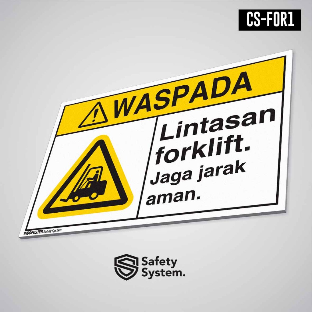 Jual Safety Sign Rambu K3 PVC ANSI Waspada Lintasan Forklift Pejalan ...