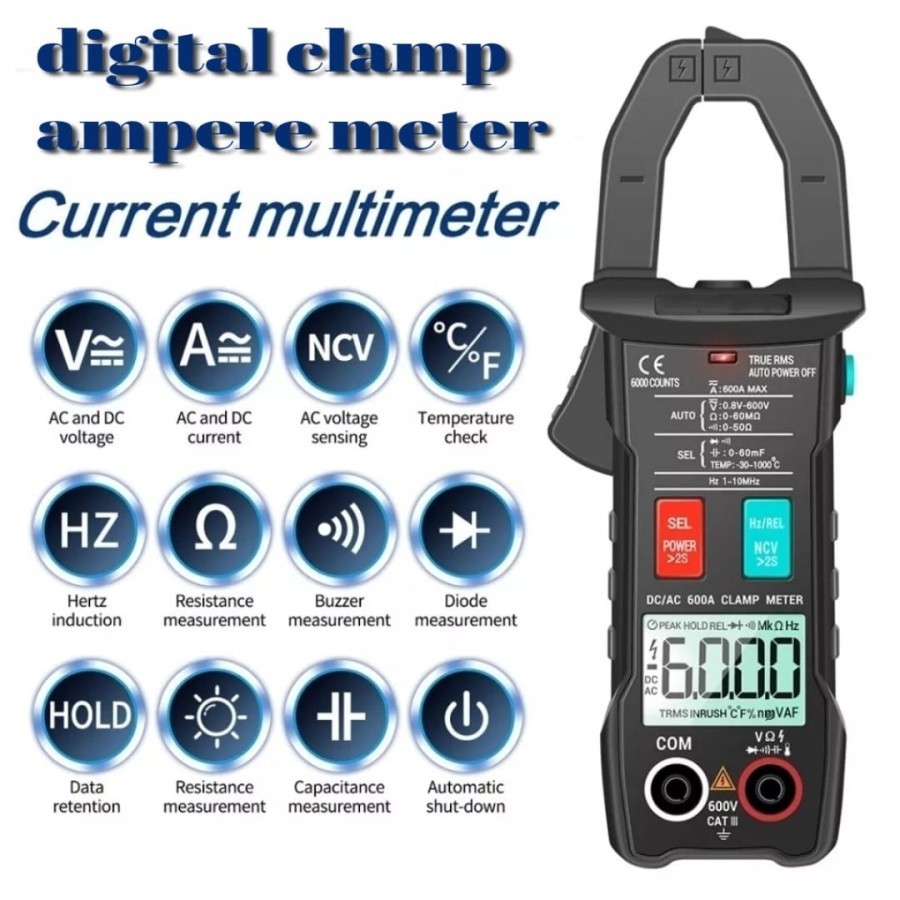 Jual tang digital smart amper meter listrik ac/dc otomatis auto ...
