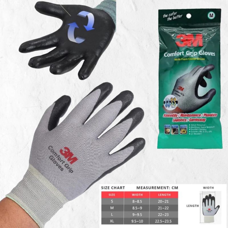 Jual Sarung Tangan 3M Comfort Grip Safety Gloves Sarung Tangan Listrik ...