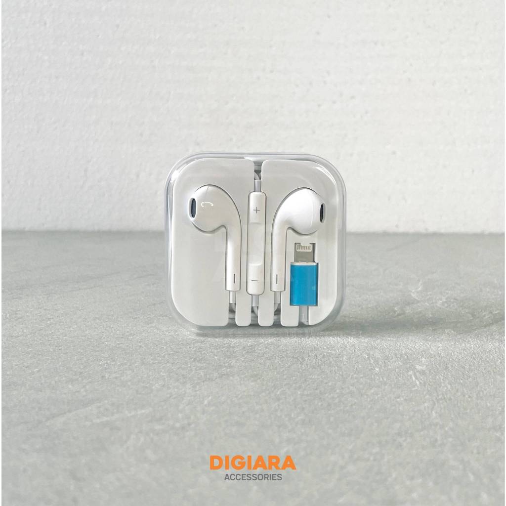 Jual Headset Apple Port Lightning Earpod Handfree Pack Mika | Shopee ...