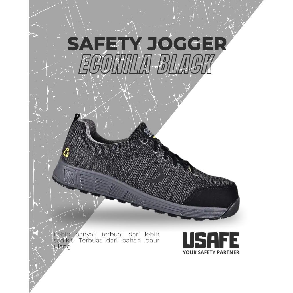 Jual (GARANSI) Sepatu Safety Jogger Econila Low Black | Shopee Indonesia