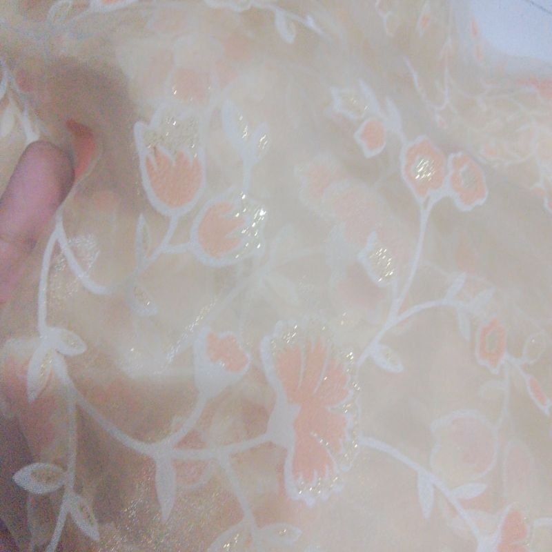 Jual kain bordir organza // kain organdi // kain meteran // harga ...