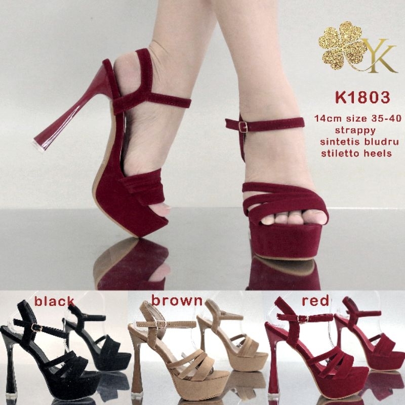 Jual YKshoes 1803 hrels 14cm strappy flare heels sepatu hak tali flare ...