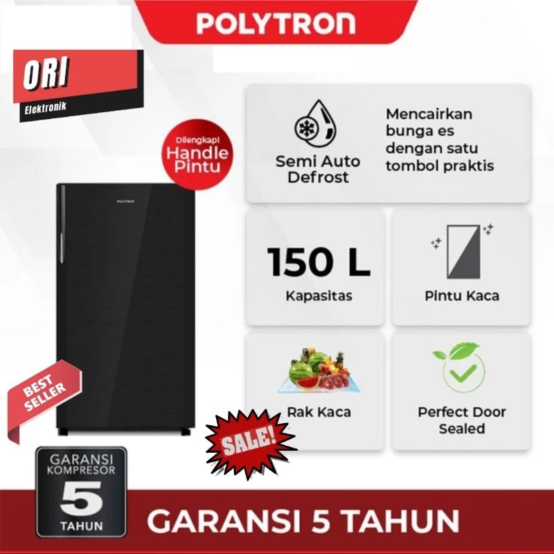 Jual POLYTRON LEMARI ES 1 PINTU BELLEZA 150 LITER PRA-15DMY | Shopee ...