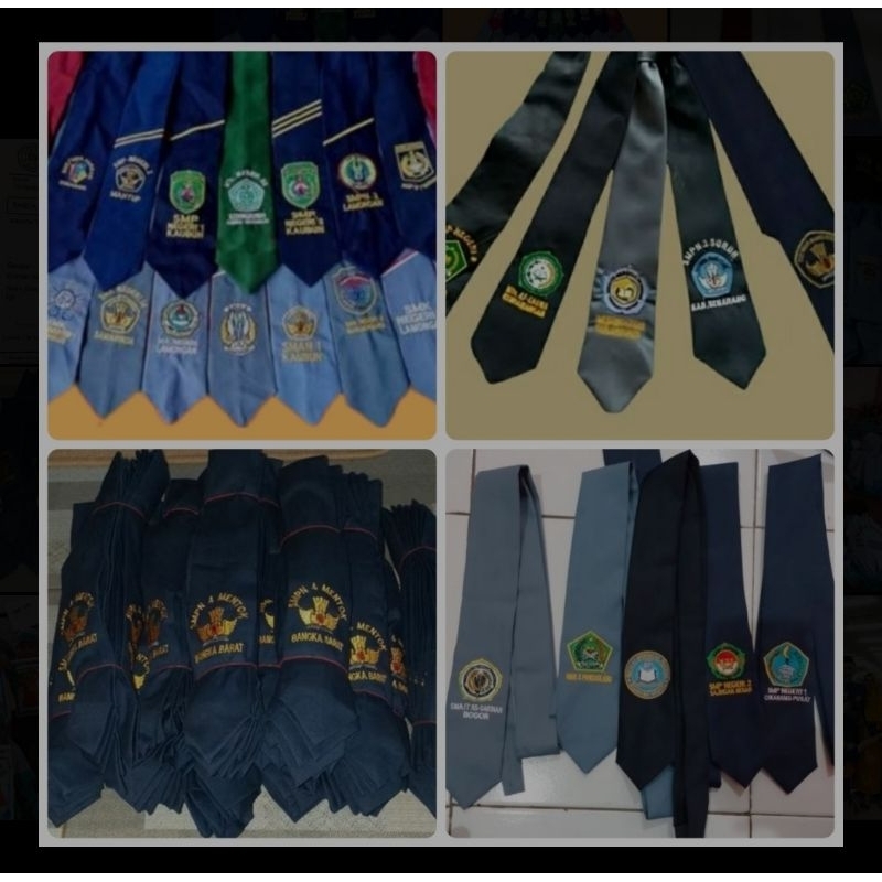 Jual Dasi sekolah SD, SMP, SMA bordir (tulisan dan logo custom ...