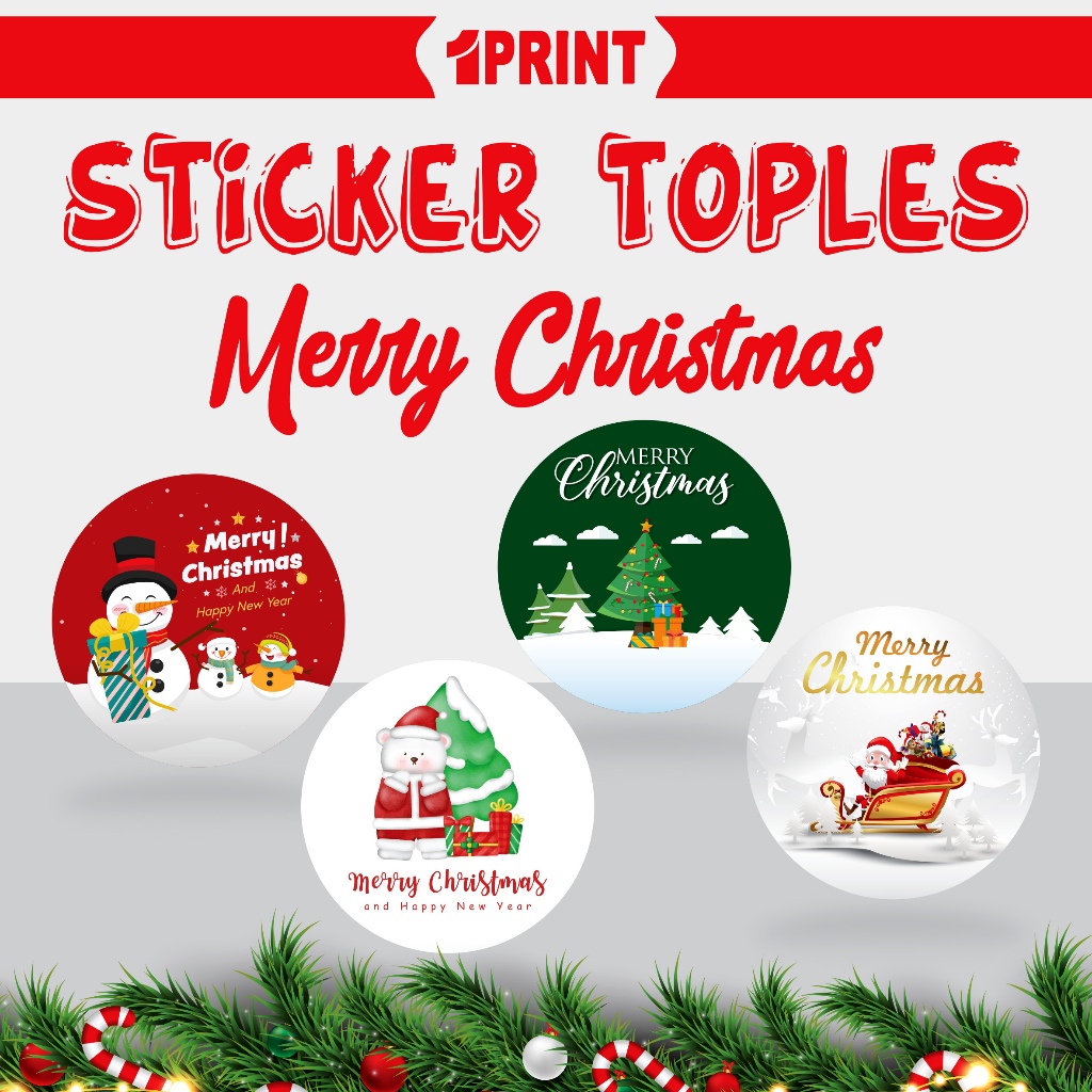 Jual Stiker Toples Natal Merry Christmas | Sticker Toples | Sticker ...