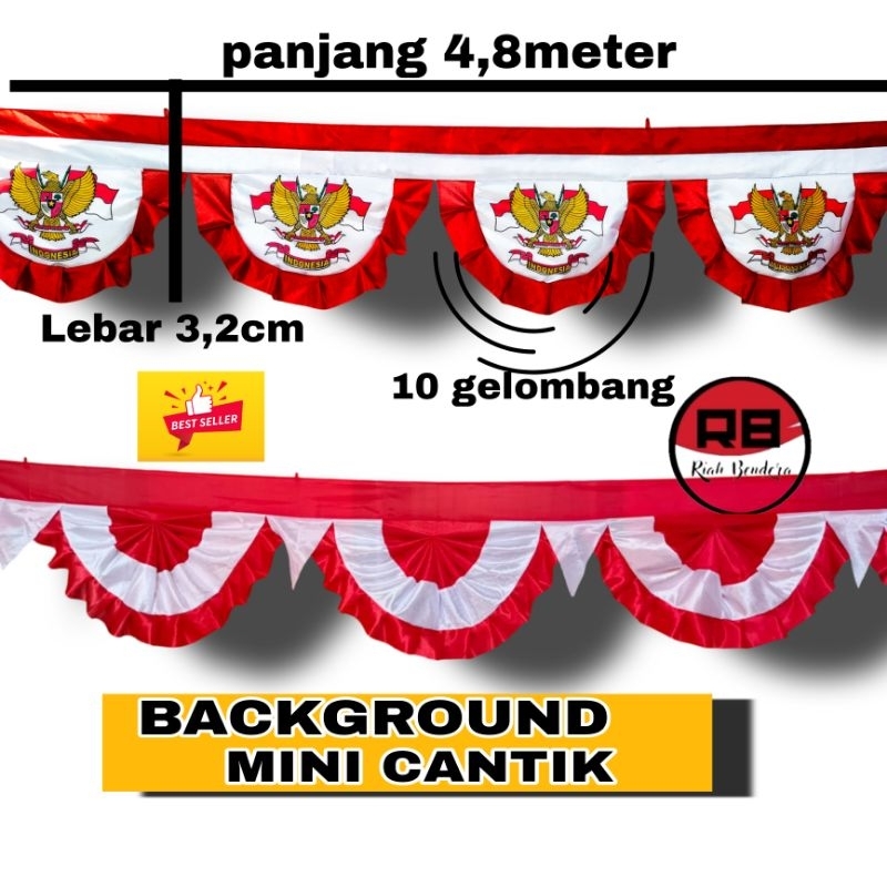 Jual BENDERA MERAH PUTIH GELOMBANG MINI CANTIK | Shopee Indonesia