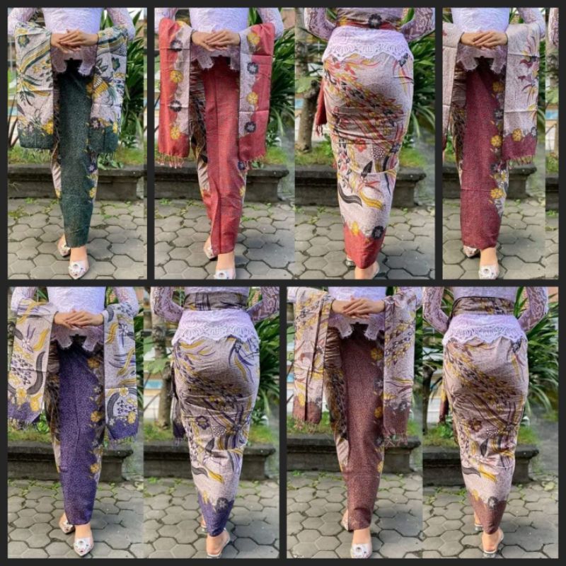 Jual Kamen batik motif merak set selendang | Shopee Indonesia