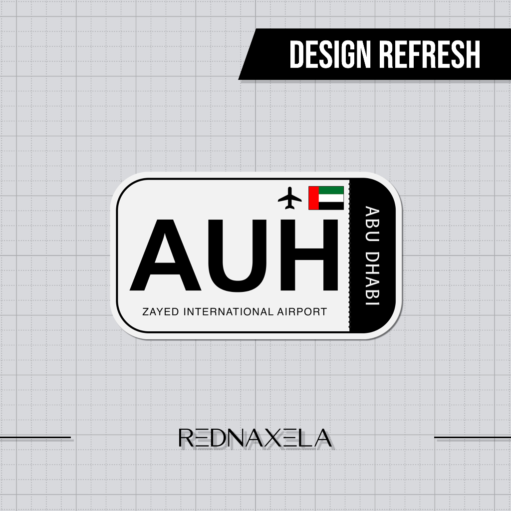 Jual Stiker Vinyl Zayed International Airport Code AUH Sign Sticker