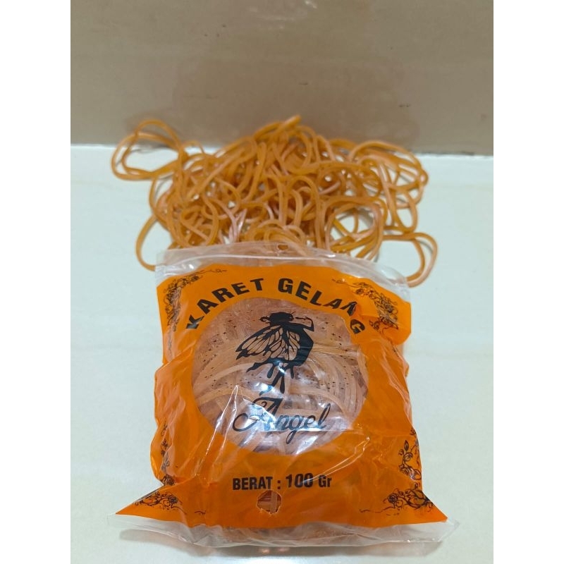 Jual KARET KUNING KARET GELANG/KARET KUNING/KARET MURAH MEREK ANGEL ORANGE UKURAN 1 ONS | Shopee ...