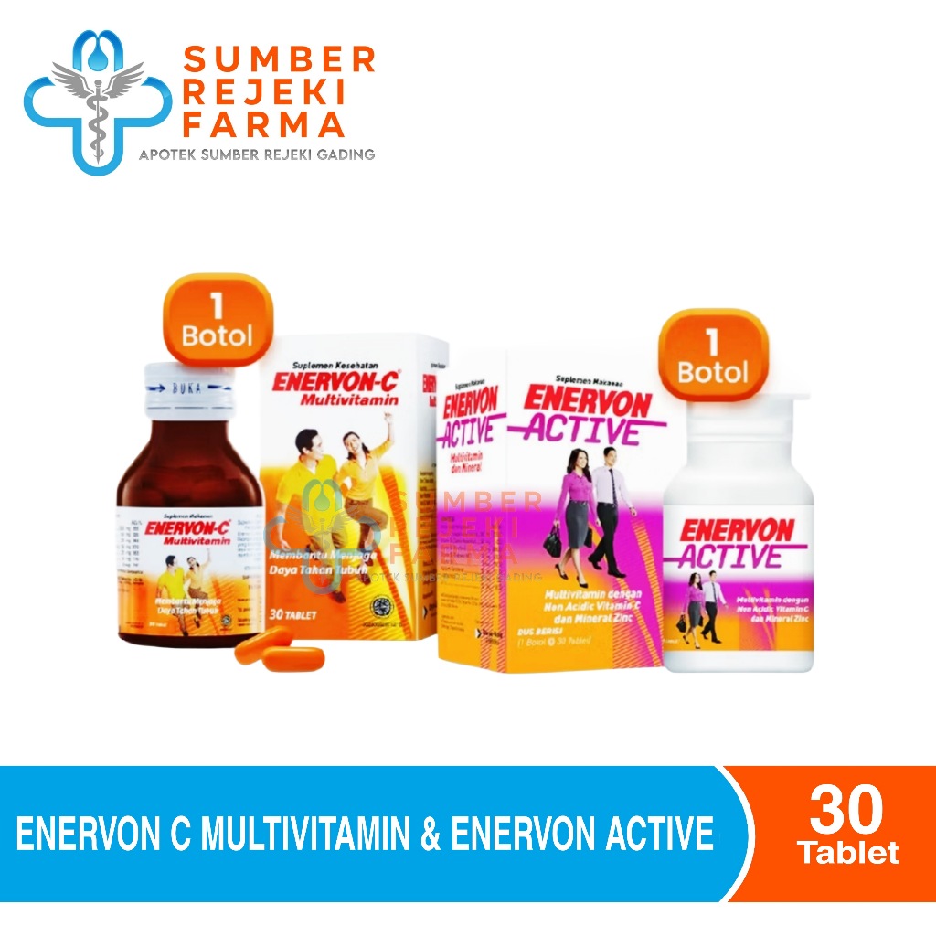 Jual Enervon-C Multivitamin 30 Tab - Multivitamin, Enervon-C Active 30 ...