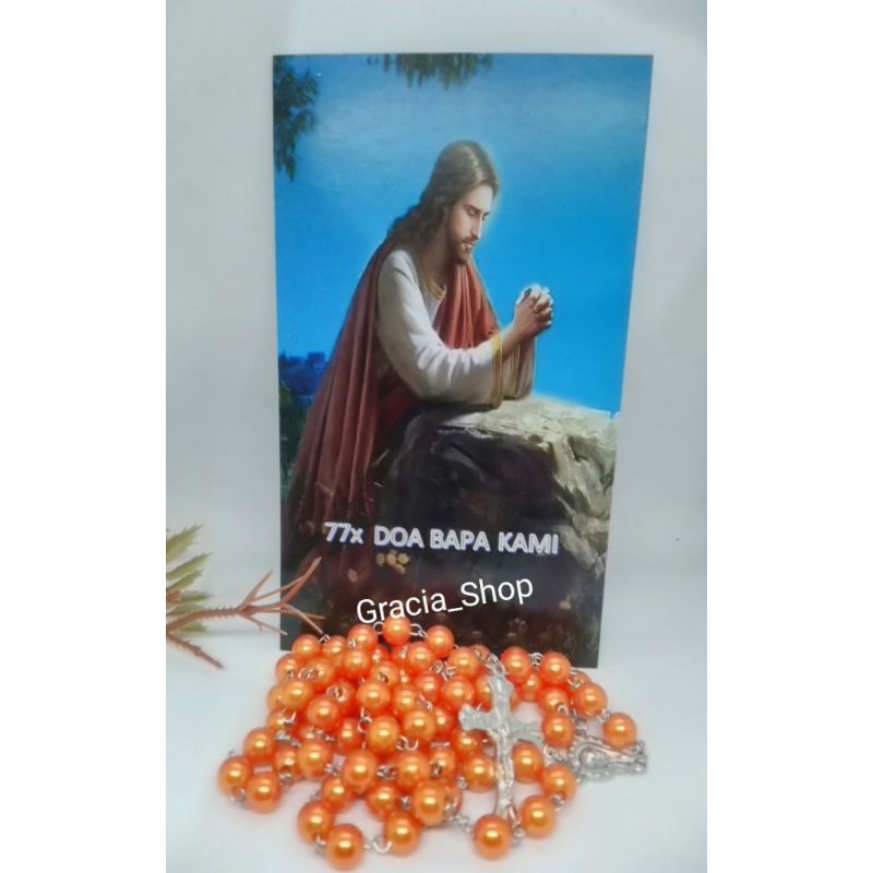 Jual Paket Lembar Doa dan Rosario 77 Doa Bapa Kami ukuran 8 mm | Shopee Indonesia