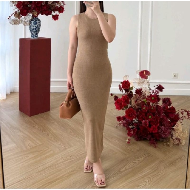 Jual Inner Dress Knit Premium || Inner Bodycon Knit Rajut Premium Tebal ...